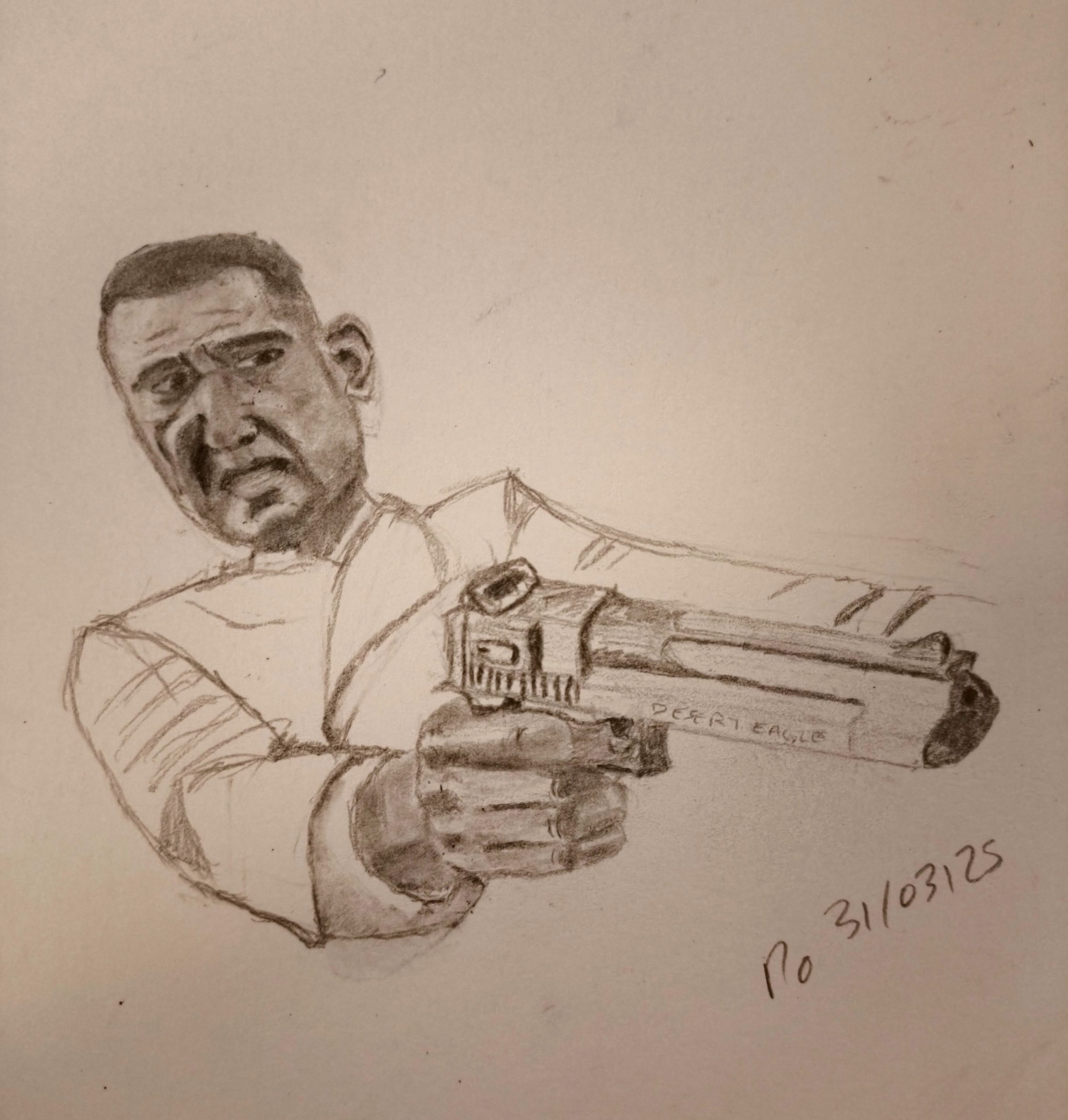 Sketched portrait of Vinnie Jones as Bullet-Tooth Tony in Snatch ...